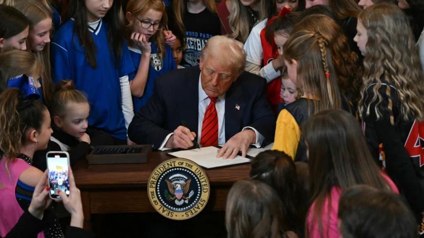 Trump signs executive order banning trans women from women’s sports ...