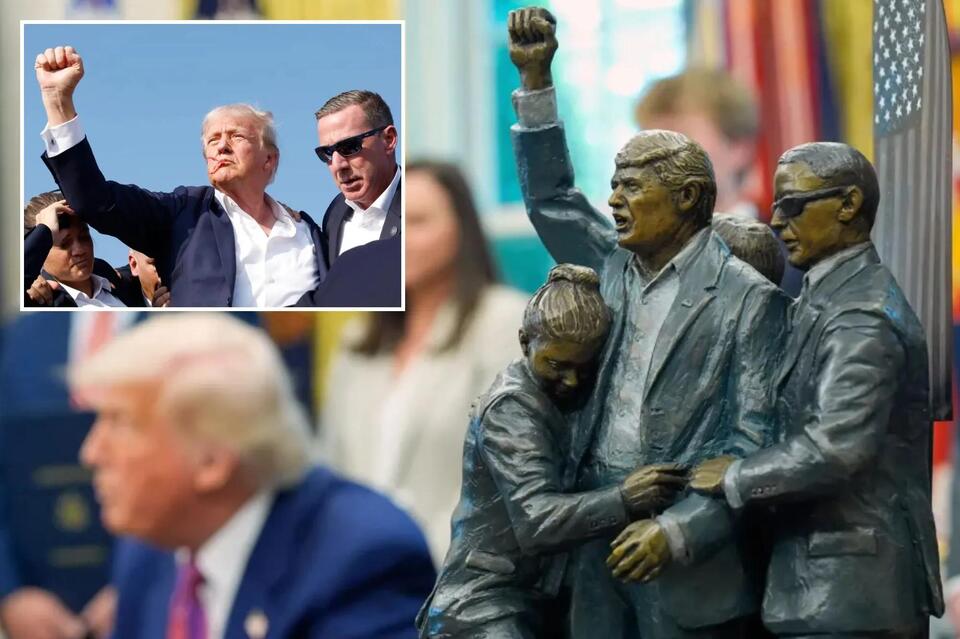 Trump adorns Oval Office with statue depicting Butler assassination ...
