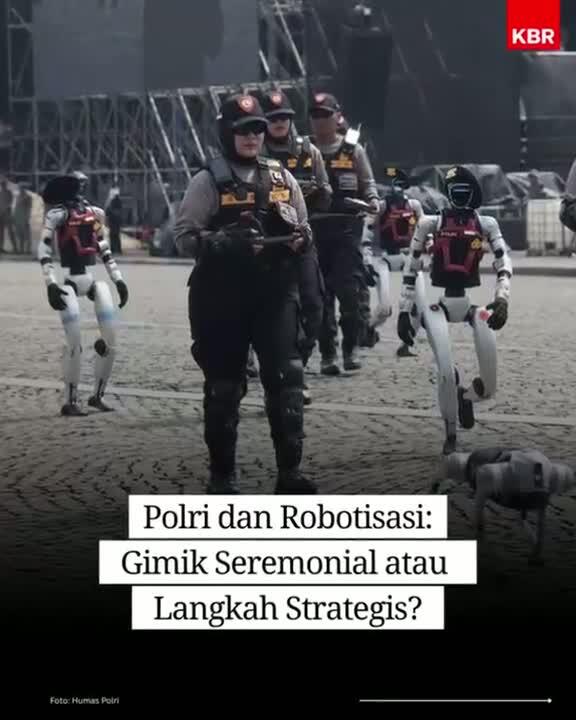 'Dalam rangka Hari Bhayangkara ke-79, Polri memamerkan robot humanoid ...