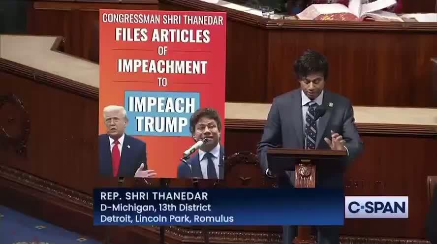 Rep. Shri Thanedar officially files articles of impeachment against ...