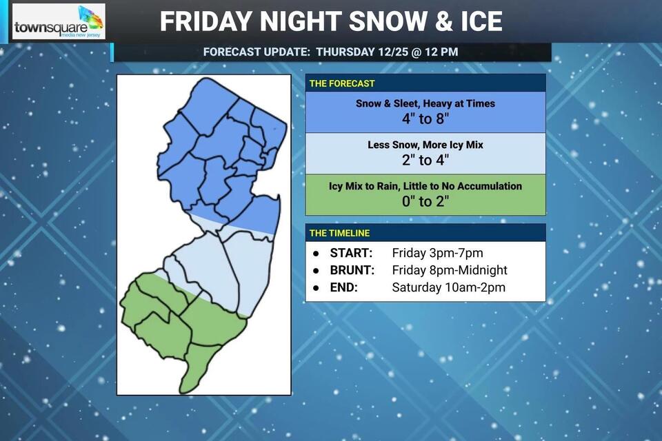 NJ weather: Latest update on Friday night snow, sleet, and rain - NewsBreak