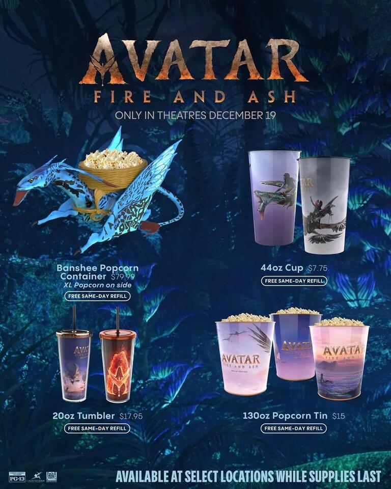 Avatar 3 Movie Popcorn Buckets Soon Soar Into Cinemark & Regal for Fire ...