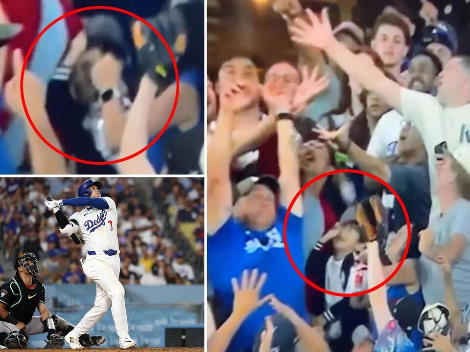 Shohei Ohtani home run hits kid in the head in scary Dodgers scene