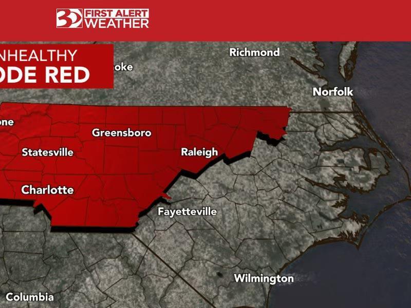First Alert Weather Day: Code Red Air Quality Alert issued due to ...