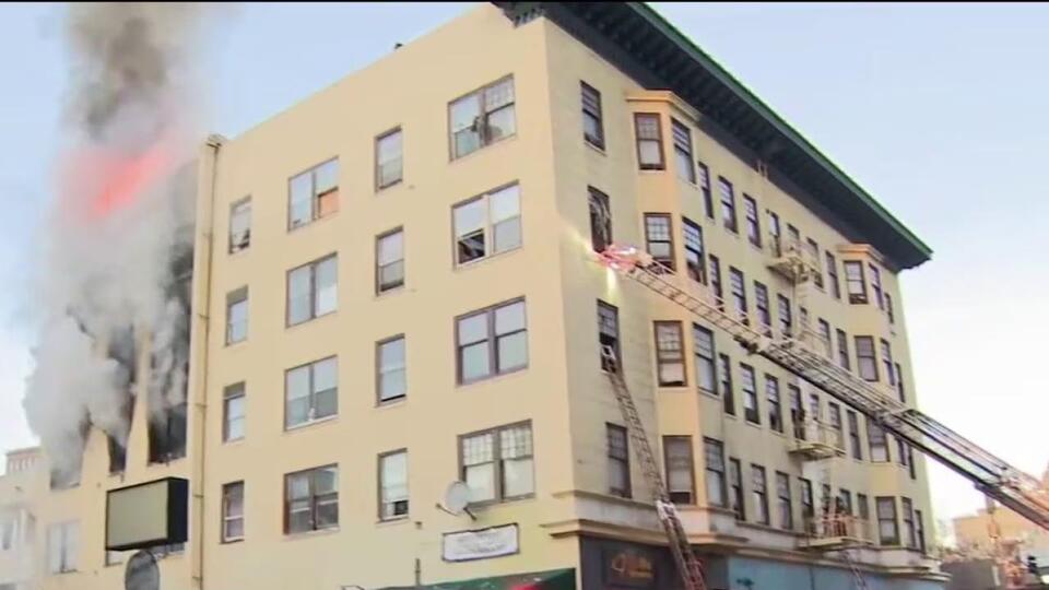 3-alarm fire breaks out at residential building in Downtown Oakland ...