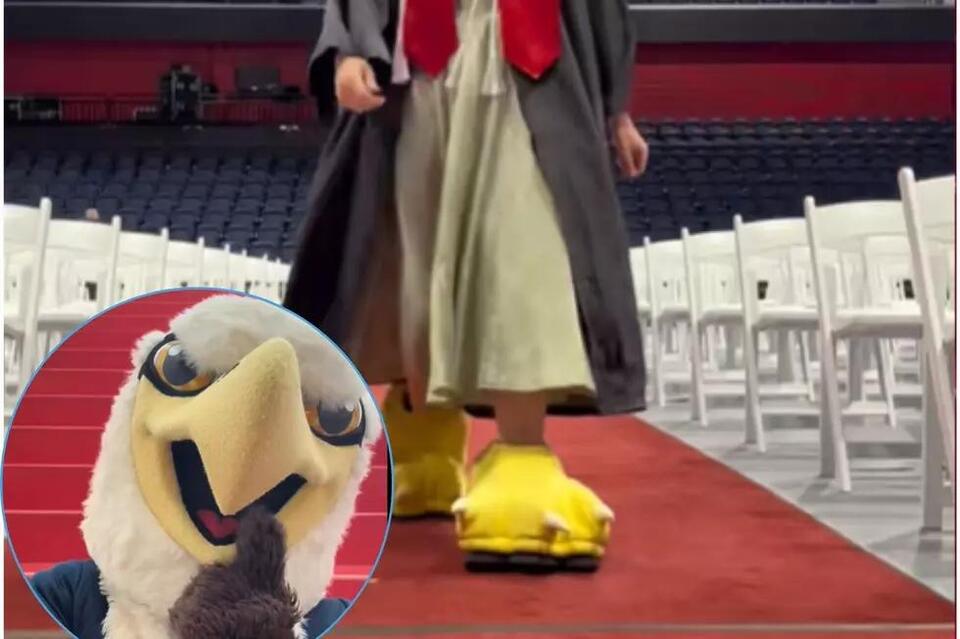 USI’s Mascot Archie the Eagle Reveals True Identity at 2025 Graduation ...