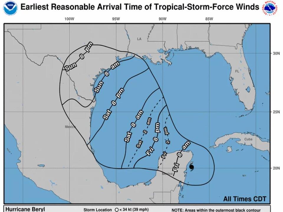 Hurricane Beryl makes landfall in Mexico, with its sights set on Texas next