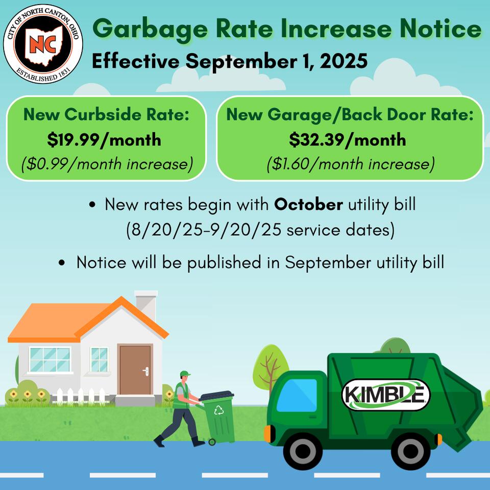 Notice of Garbage Rate Increase Effective September 1, 2025 - August 26 ...
