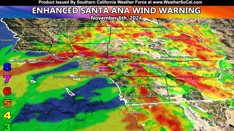 Enhanced Santa Ana Wind Warning Issued For Santa Ana Wind Prone Zones ...