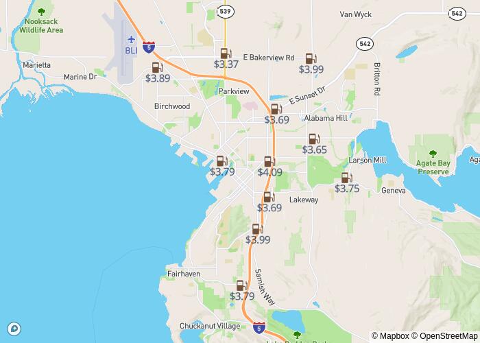 Gas prices Sunday: Most and least expensive in Bellingham - NewsBreak