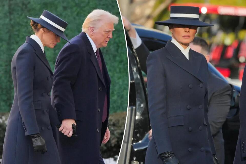 Melania Trump styles Inauguration Day outfit with a matching hat ...