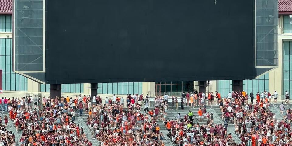 Man rescued after parachute accident on scoreboard at Virginia Tech ...