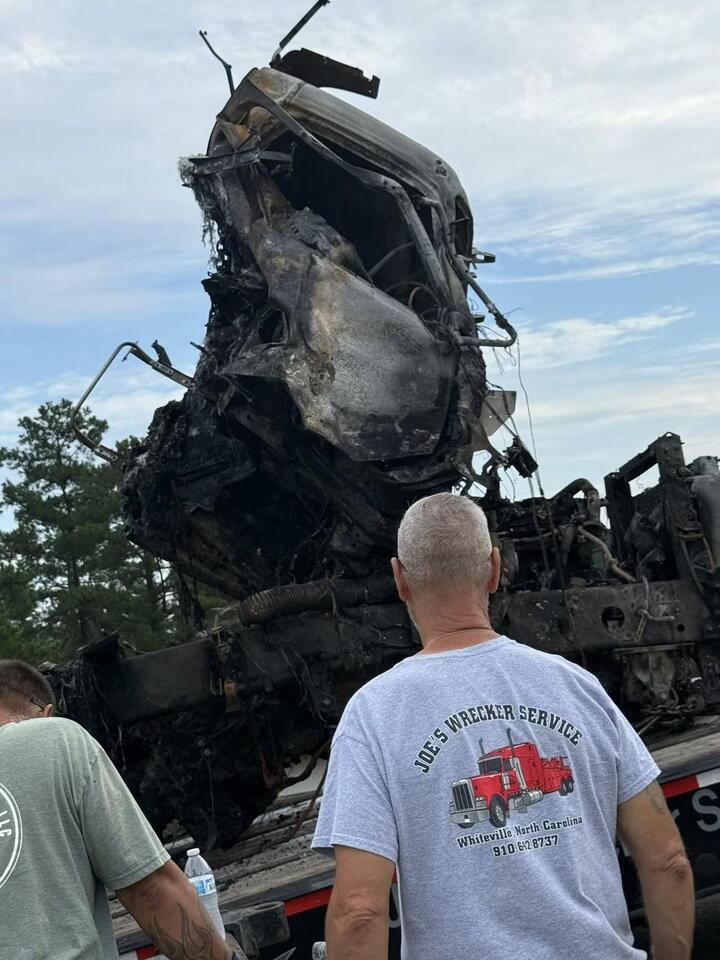 18-wheeler crashes and catches fire in Whiteville - NewsBreak