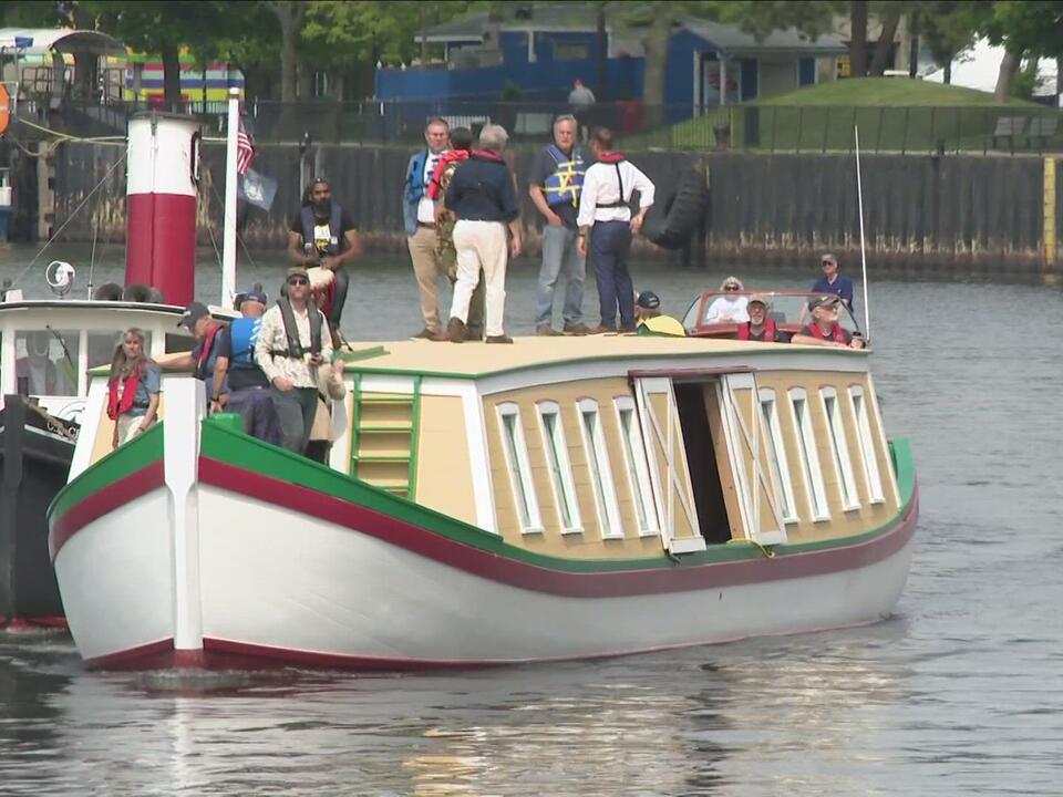 Inauguration held for of the Erie Canal boat 'Seneca Chief'