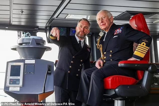 King Charles dons military uniform to visit naval ship before it sets ...