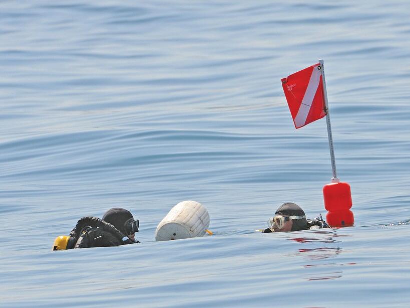 On the water, be aware of divers-down flags