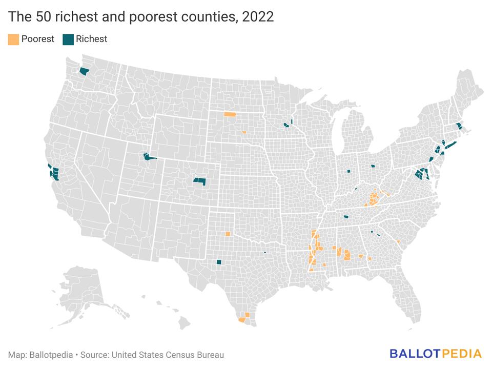 Voting trends in the country’s richest and poorest counties