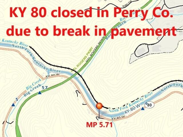 KY 80 in Perry Co. closed due to worsening pavement break - NewsBreak