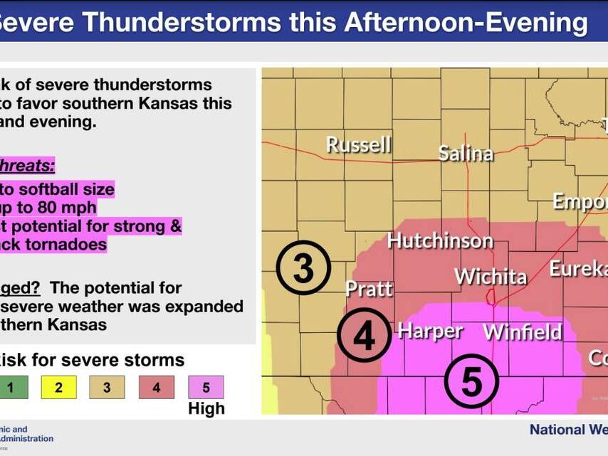 ‘Dangerous day’: Wichita in area with greatest threat of tornadoes ...