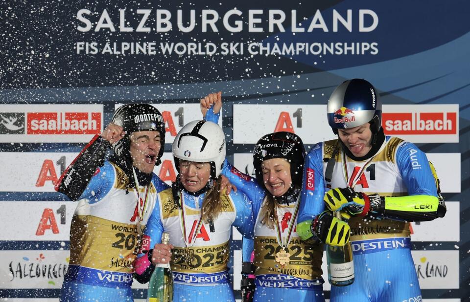 Italy shock Switzerland to win first gold at 2025 alpine worlds - NewsBreak