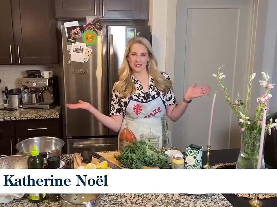 Cooking with Katherine: chicken avocado kale salad