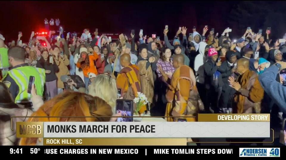 Thousands gather to greet monks on their peace walk through SC - NewsBreak