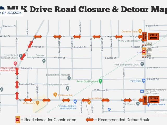 MLK road closure in Jackson