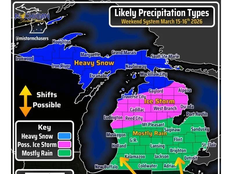 Major Winter Storm Could Slam Michigan Sunday Into Monday With Heavy ...