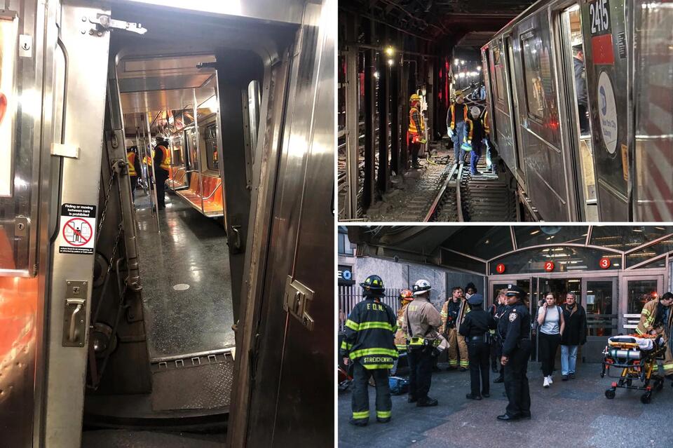 At least 24 injured after NYC subway trains collide, derail; service disruptions expected ...