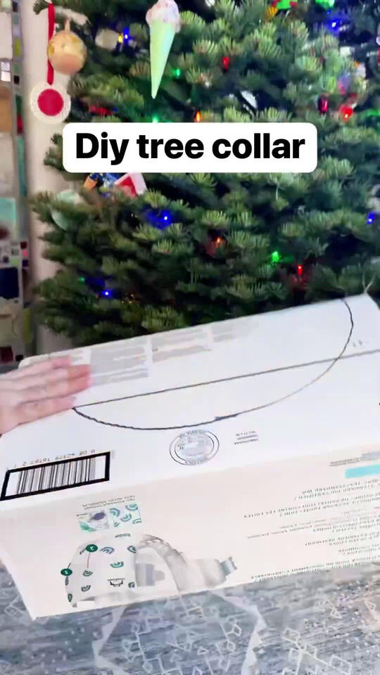 How to create a tree collar using boxes and wrapping paper treecollar ...