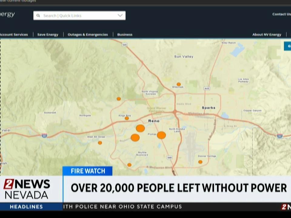 Power slowly being restored to Verdi customers near Gold Ranch Fire
