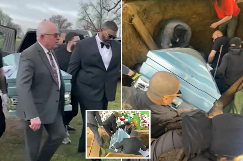 Shocking video shows pallbearers falling six feet into grave —knocking ...