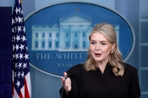 White House Press Secretary Karoline Leavitt speaks during a news ...