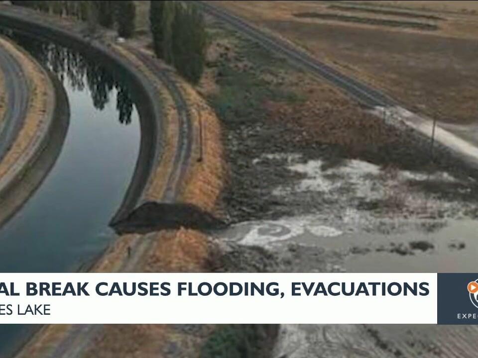Canal break causes flooding, evacuations