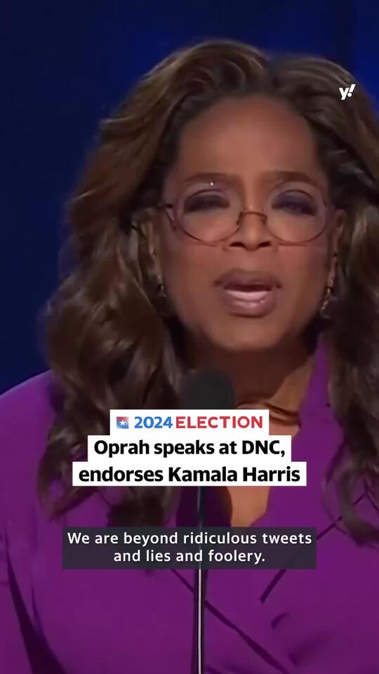 Oprah Winfrey surprised the crowd at the DNC on Wednesday night, urging ...