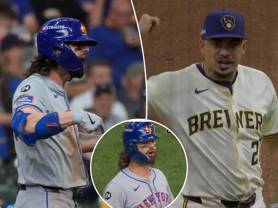 Jesse Winker, Willy Adames jaw at each other in intense Mets-Brewers ...