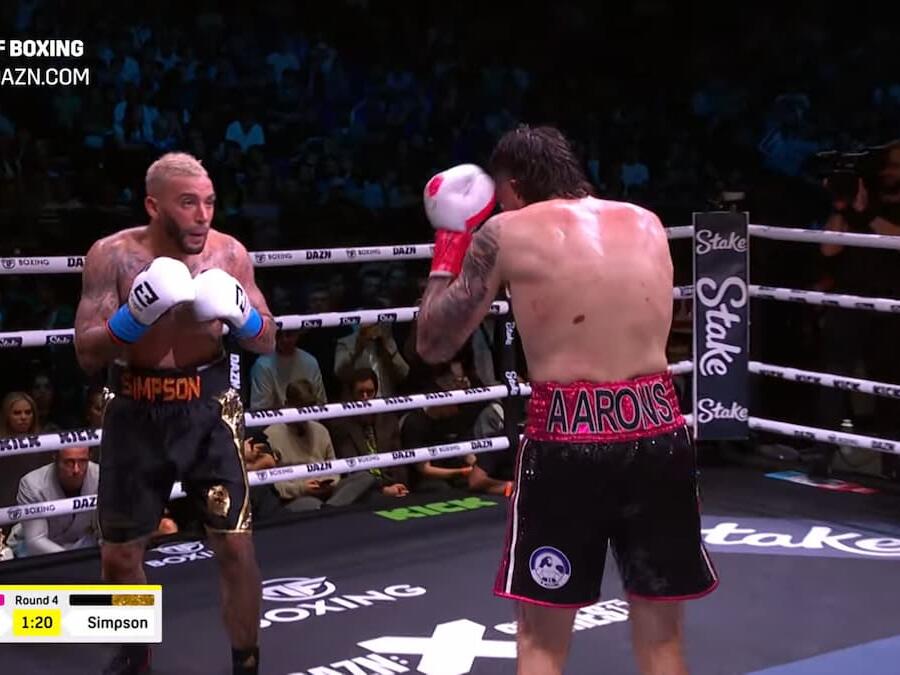 Danny Aarons vs Danny Simpson full fight video highlights