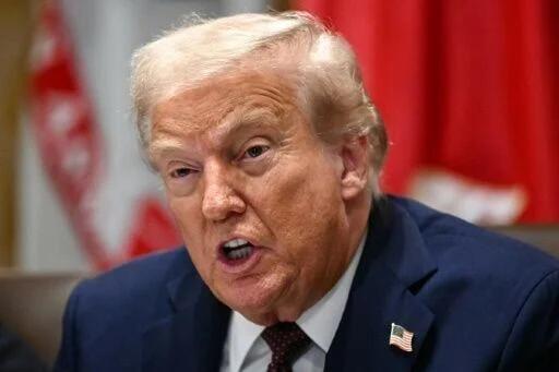 US President Donald Trump speaks during a cabinet meeting in the ...