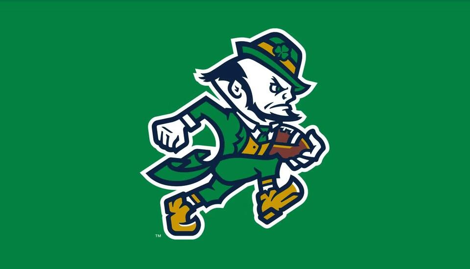Notre Dame leprechaun trades fists for footballs in new sports logo ...