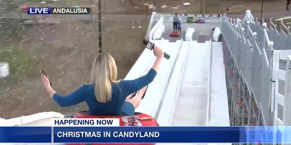 Julia Avant hits the slide at Andalusia's Christmas in Candyland ...