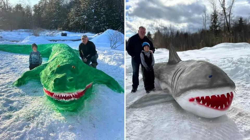 Grandpa/Grandson Duo Make Most Of Snowfall In Upstate New York - NewsBreak