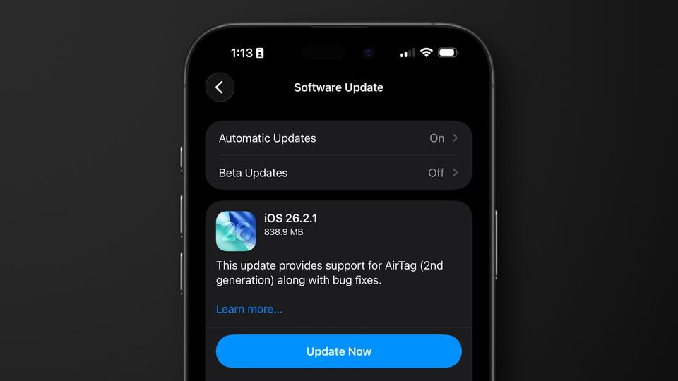 Incremental iOS 26.2.1 update supports the new AirTag - NewsBreak