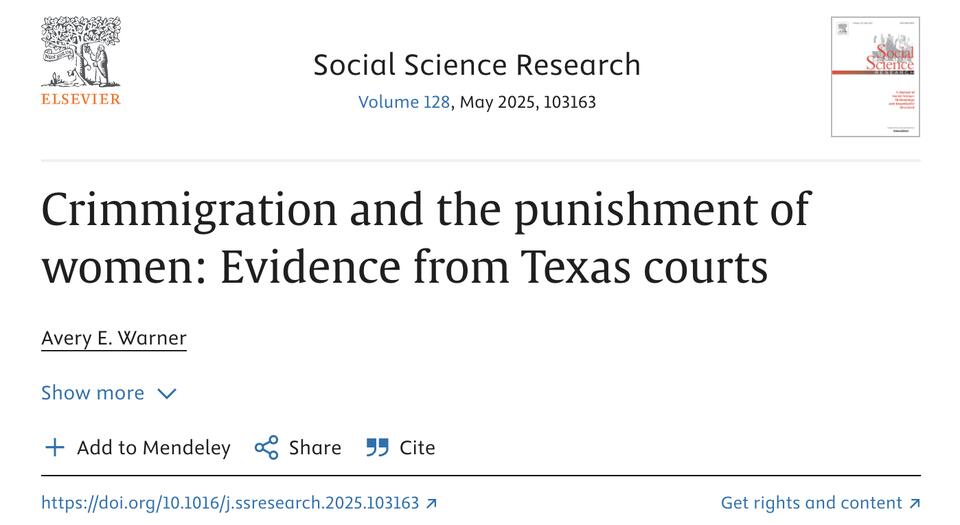 Crimmigration and the punishment of women: Evidence from Texas courts ...