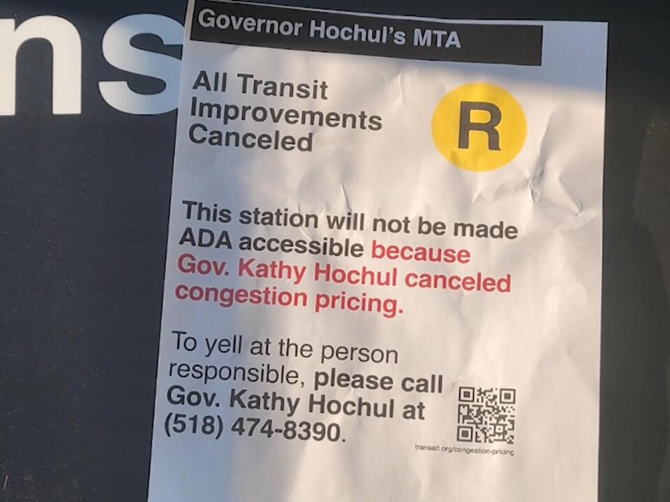 Fake MTA service signs spotted in NYC subway system