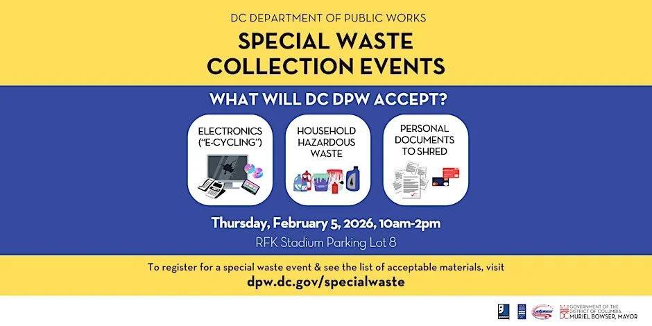 Feb 5 | DPW Special Waste Collection Event: Free Drop-Off for DC ...