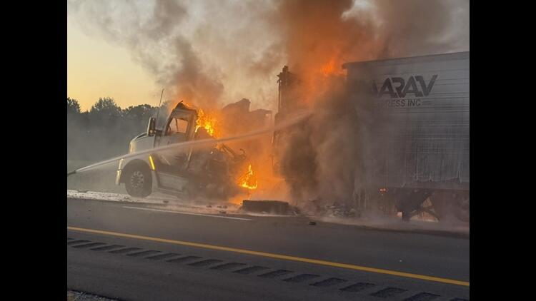 Semi catches fire on Ohio Turnpike in Monclova - NewsBreak