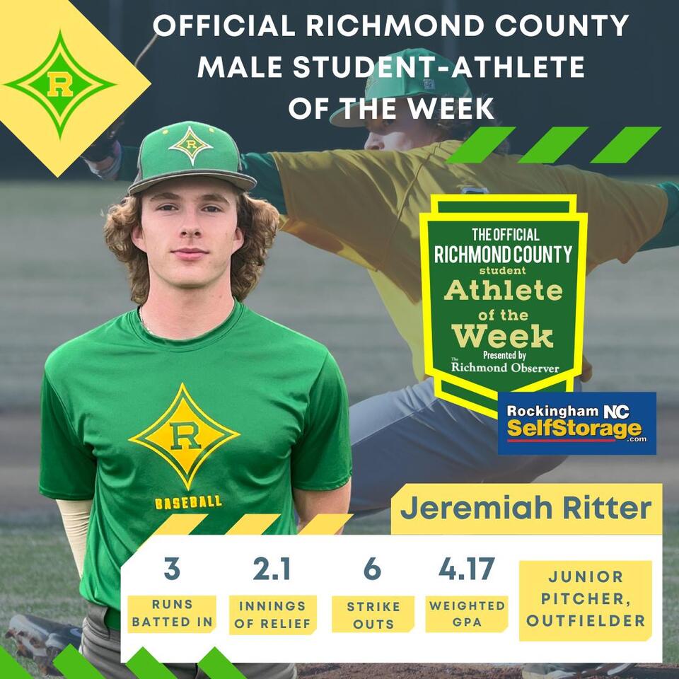 Jeremiah Ritter: The Official Richmond County Male Student-Athlete of the Week - NewsBreak