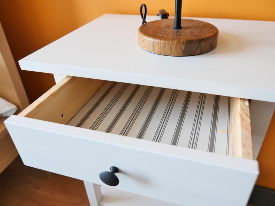 Here’s How to Perfectly Line Drawers With Peel and Stick Wallpaper