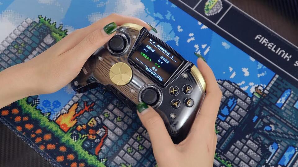 This wild gamepad features a 2.5-inch screen and a heart rate sensor ...