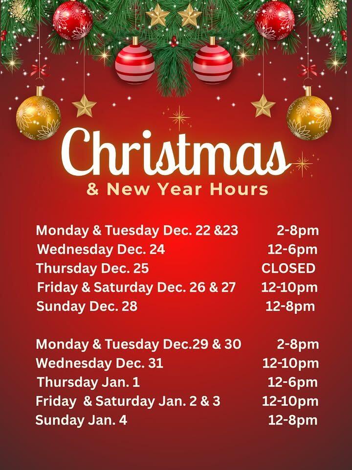 A reminder of our holiday hours over the next two weeks! - NewsBreak